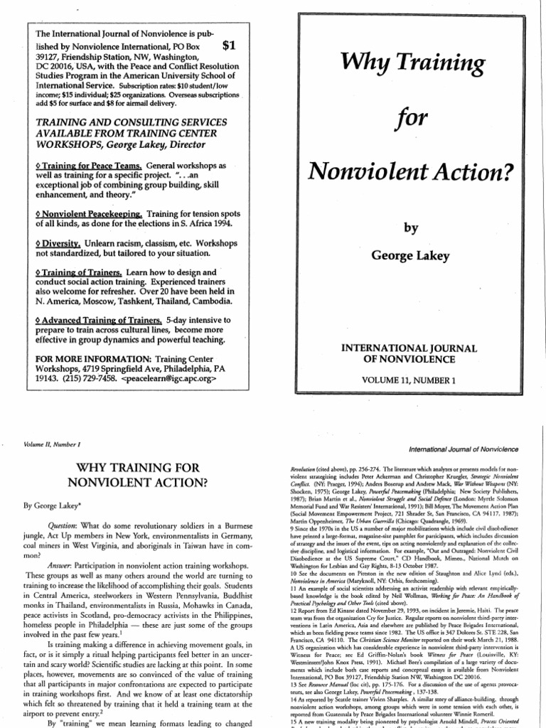 Why Training For Nonviolente Action | PDF | Nonviolence | Student ...