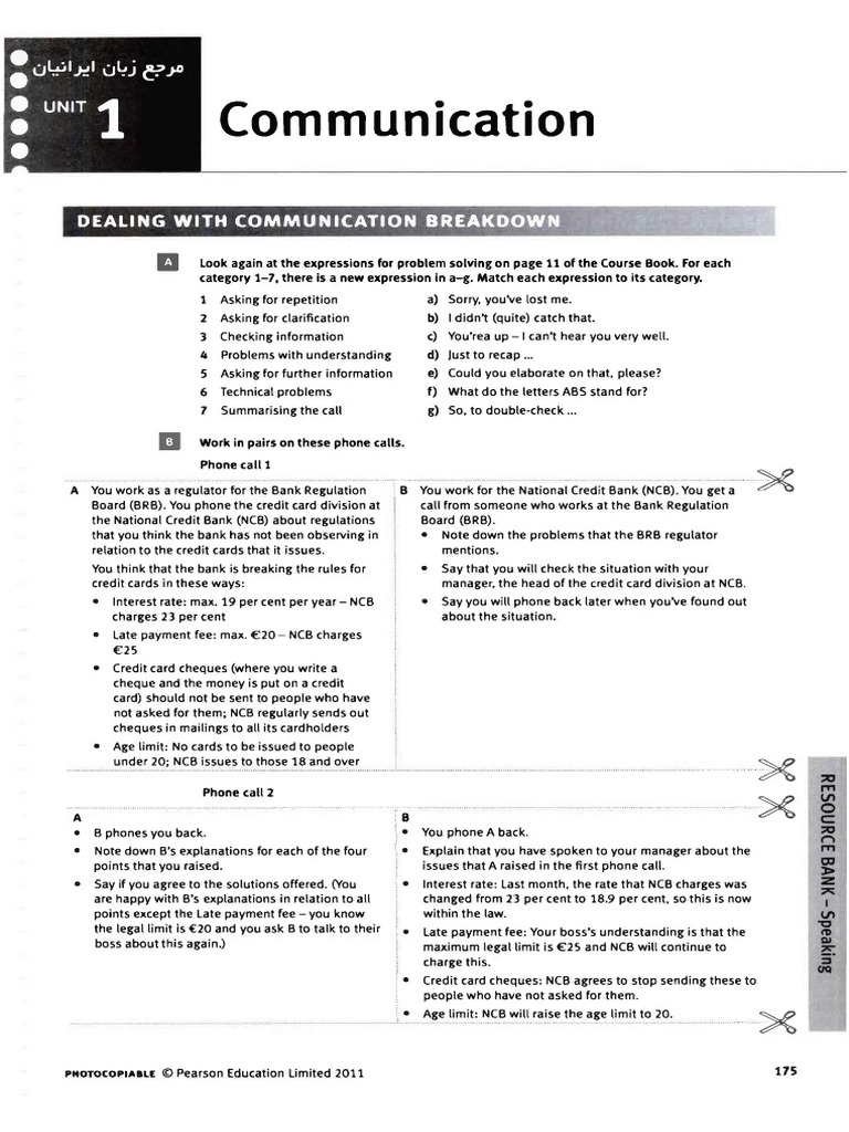 Unit 1 Speaking Cards | PDF