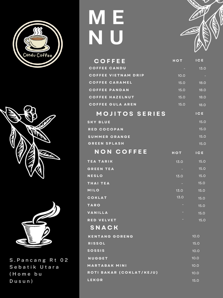 Simple Modern Brown Cream Coffee Shop Cafe Menu | PDF