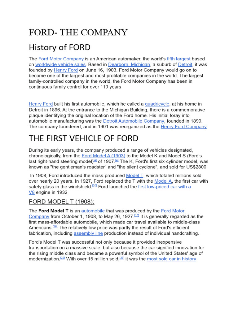 Ford Project | PDF | Ford Motor Company | Car