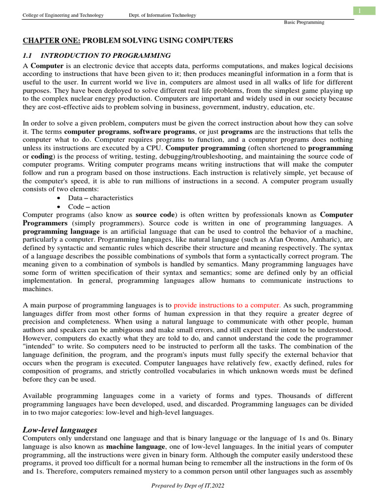 Chapter 1 - Computer Programming | PDF | Computer Programming ... Chapter 1 - Computer Programming | PDF | Computer Programming ...