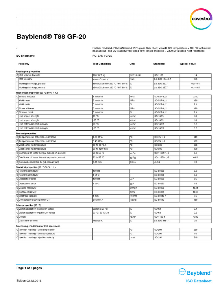 Bayblend T88 GF 20 - en - 56968672 00003567 20081863 | PDF | Strength ...