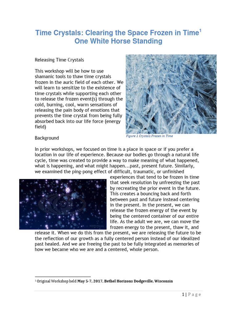 Time Crystals: Clearing The Space Frozen in Time One White Horse Standing | PDF