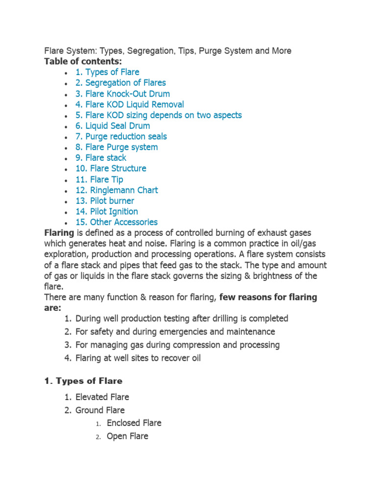 Flare System | PDF | Combustion | Gases