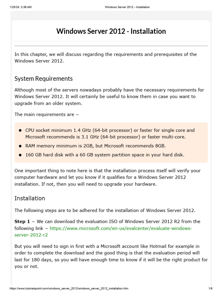 Windows Server 2012 Installation Guide | PDF | Microsoft Windows ...