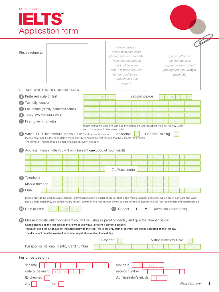 Ieltsxpress Ielts Application Form | PDF | International English ...