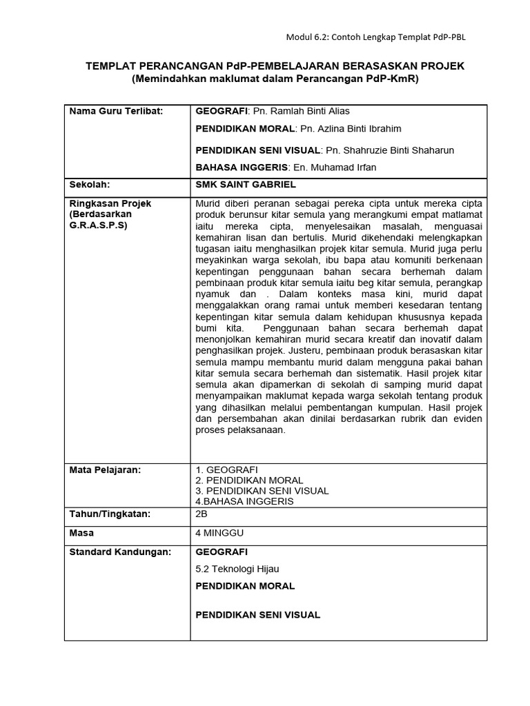Perancangan PDP - PBL SMK STGAB@2A | PDF