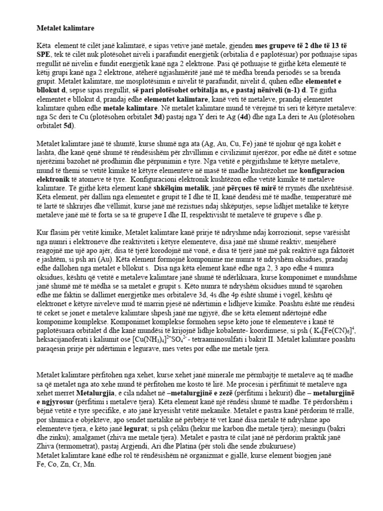 Metalet Kalimtare | PDF