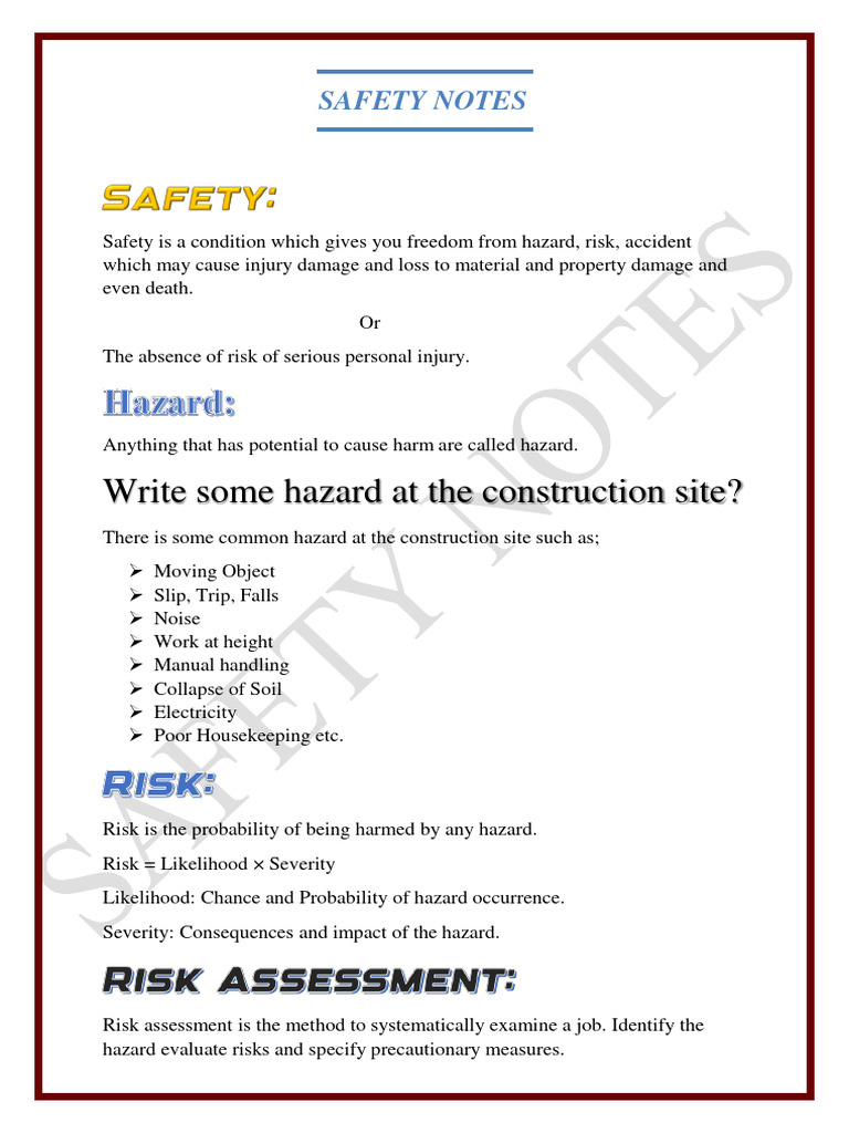 Construction Site Safety Hazards Guide | PDF