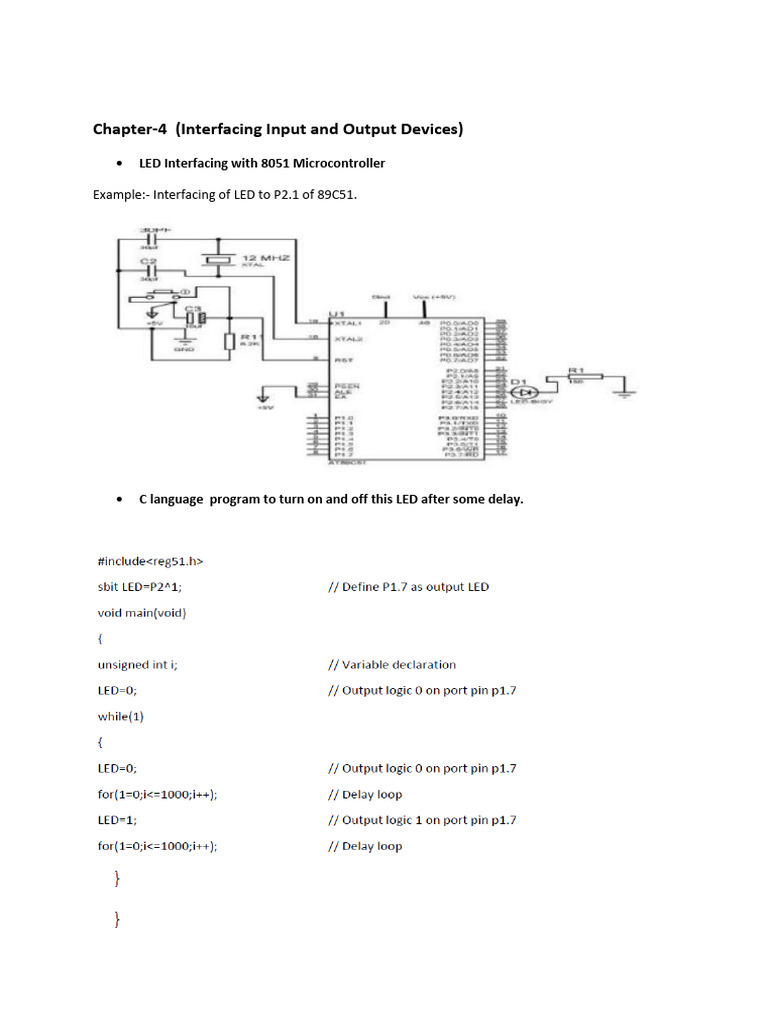 8051 Microcontroller I/O Device Interfacing | PDF | Computers