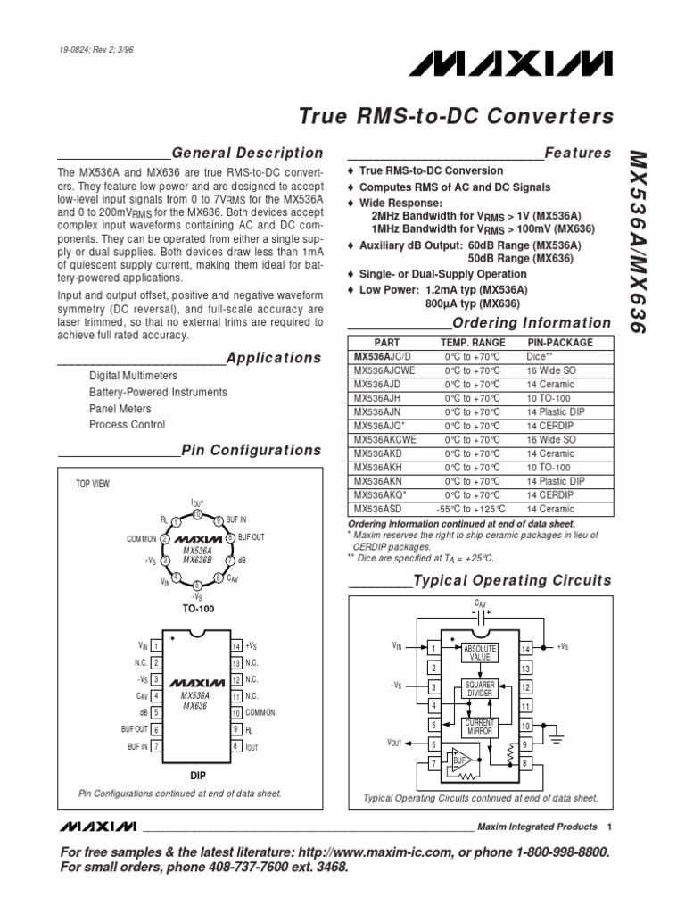 MX536A Datasheet | PDF