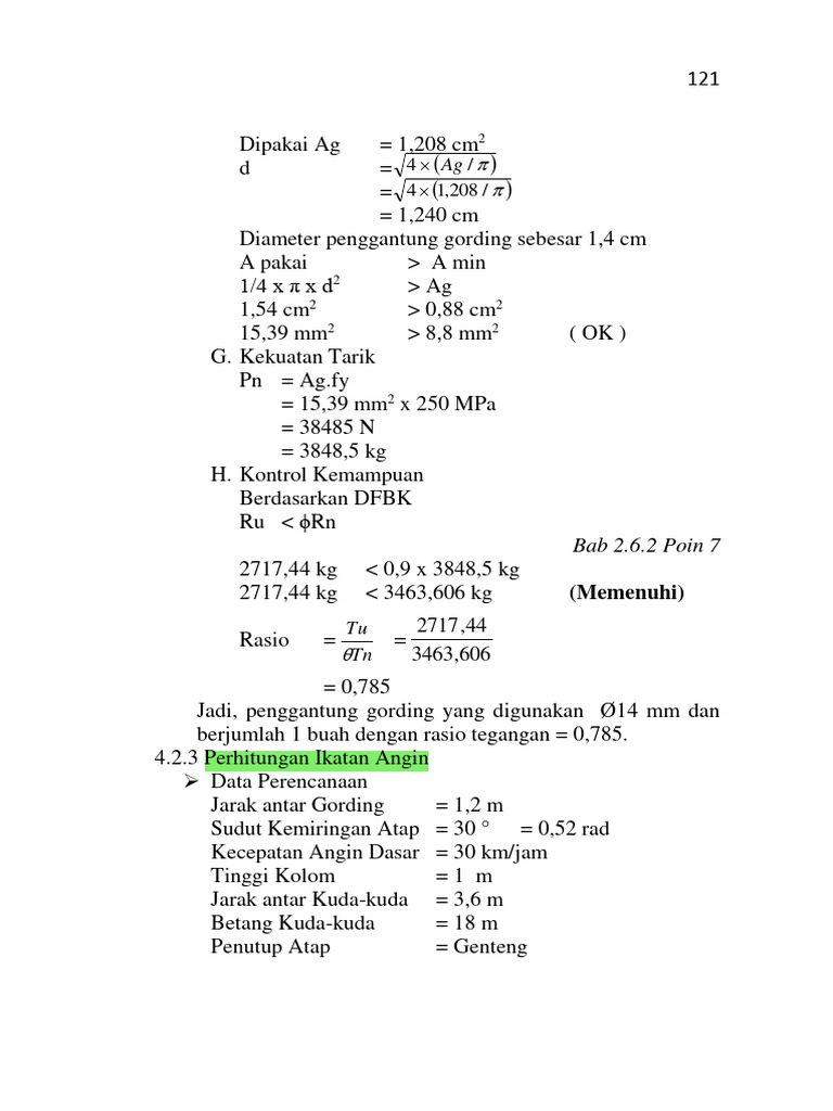 Contoh Perhitungan Ikatan Angin | PDF | Metode & Bahan Ajar | Sains ...