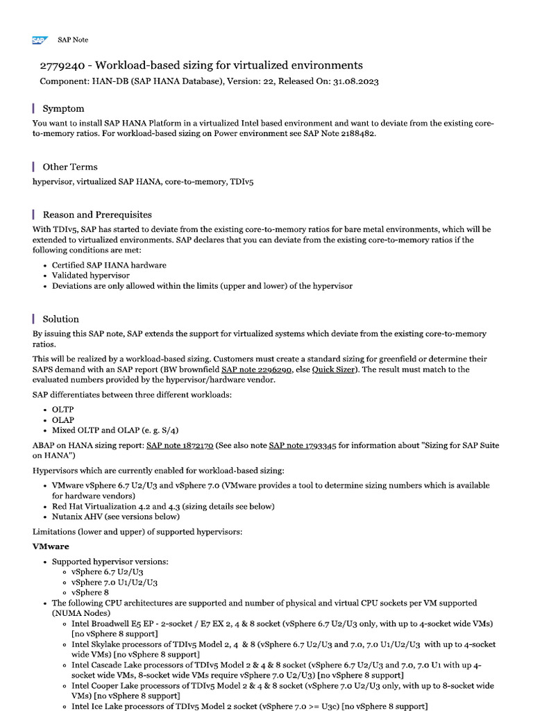 Workload-Based Sizing For Virtualized Environments | PDF