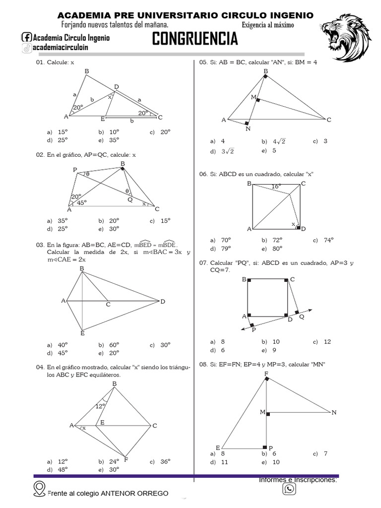 03 Congruencia de Triangulos | PDF