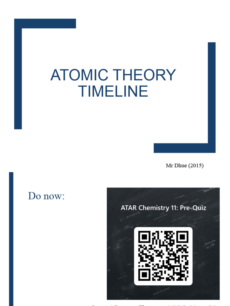 1.0 Atomic Theory Timeline | PDF | Electron | Atomic Nucleus