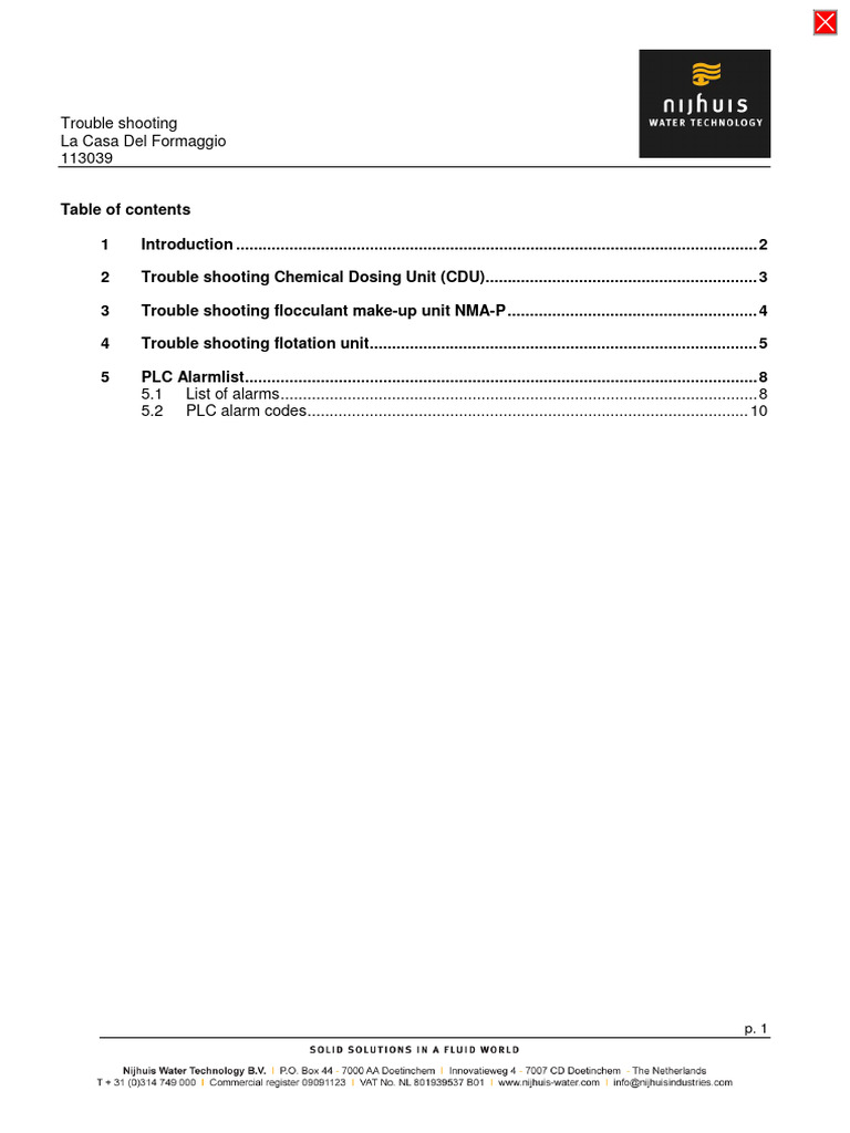 Troubleshooting Guide for Nijhuis Equipment | PDF | Pump | Valve