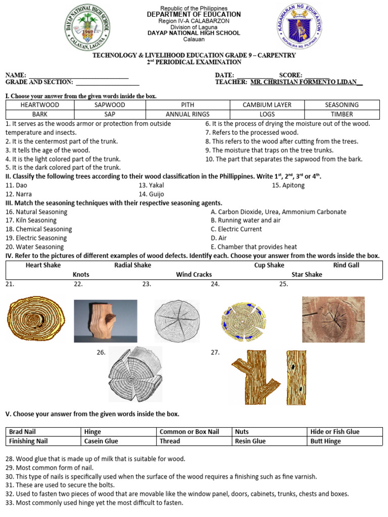 2nd Periodical Carpentry | PDF | Wood | Building Materials