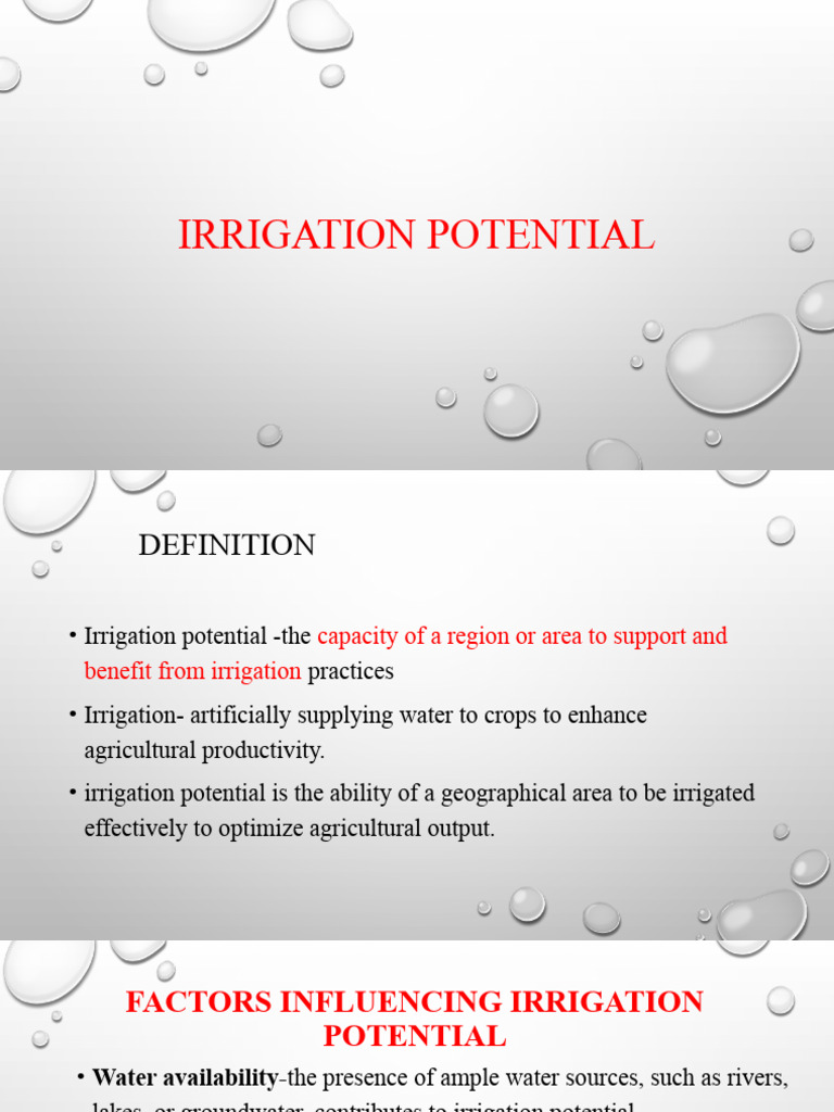 Understanding Irrigation Potential | PDF | Irrigation | Agriculture