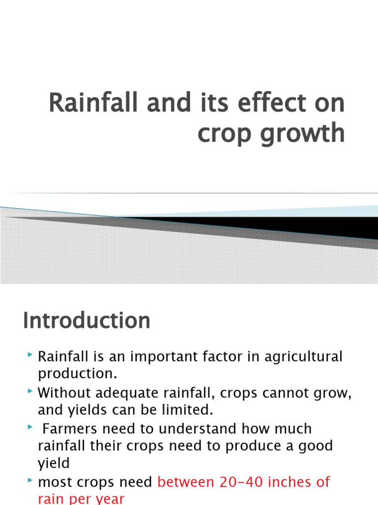Impact of Rainfall on Crop Growth | PDF | Home & Garden | Science ...