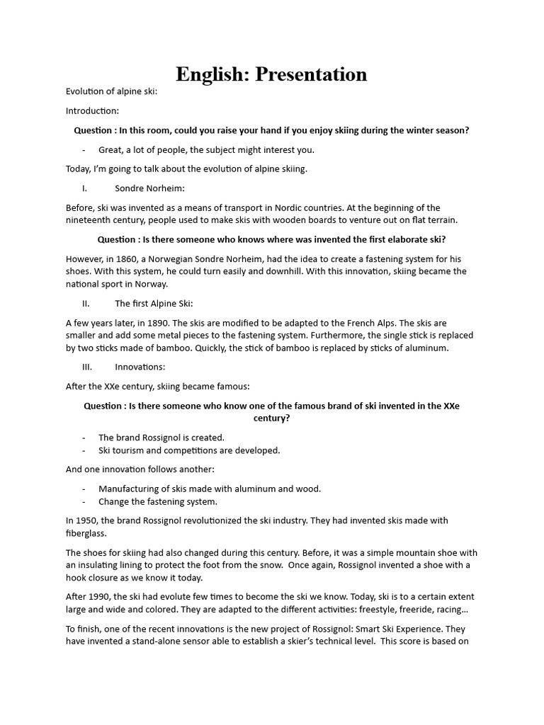 Ski Evolution | PDF | Ski | Racing