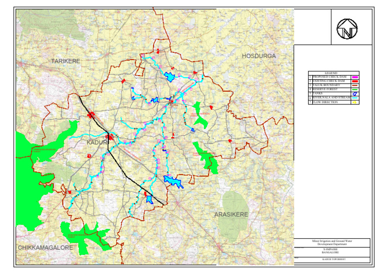 Kadur Map-With Topo | Download Free PDF | Landscape | Environmental Science