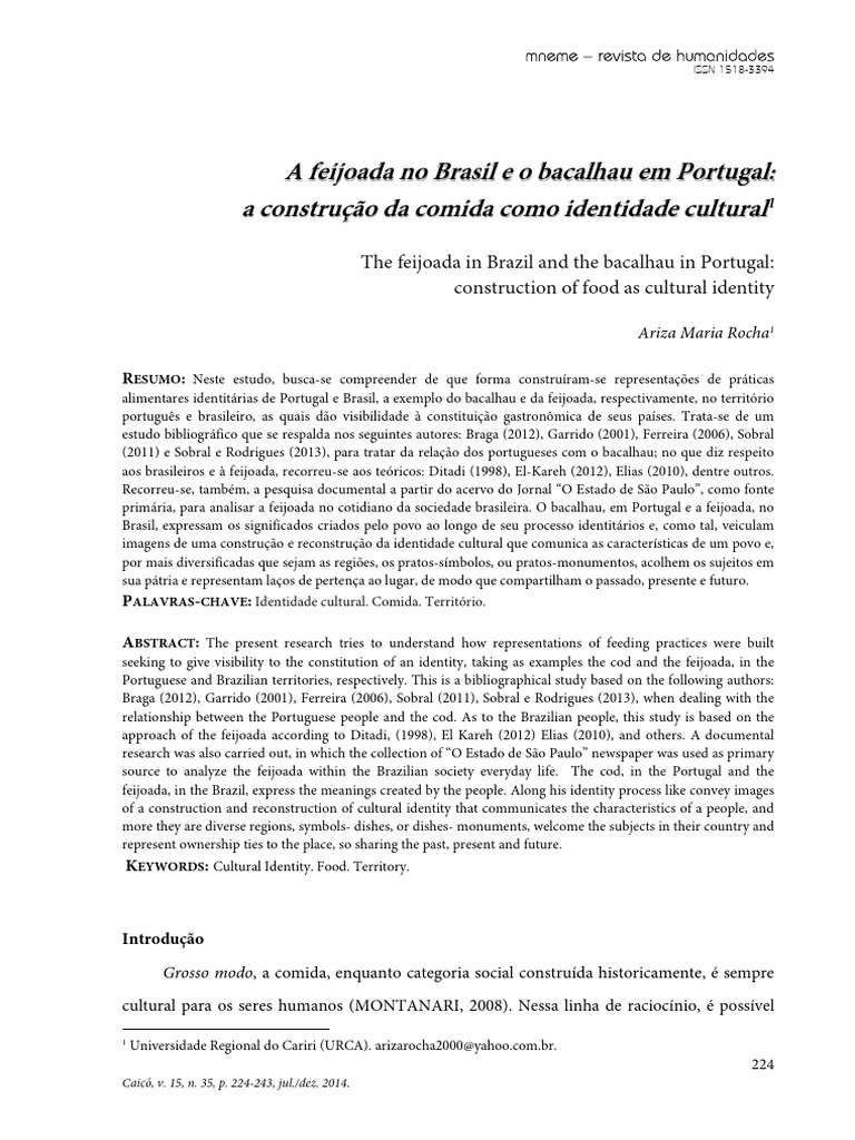 A Feijoada No Brasil e o Bacalhau em Por | PDF | Portugal | Culinária
