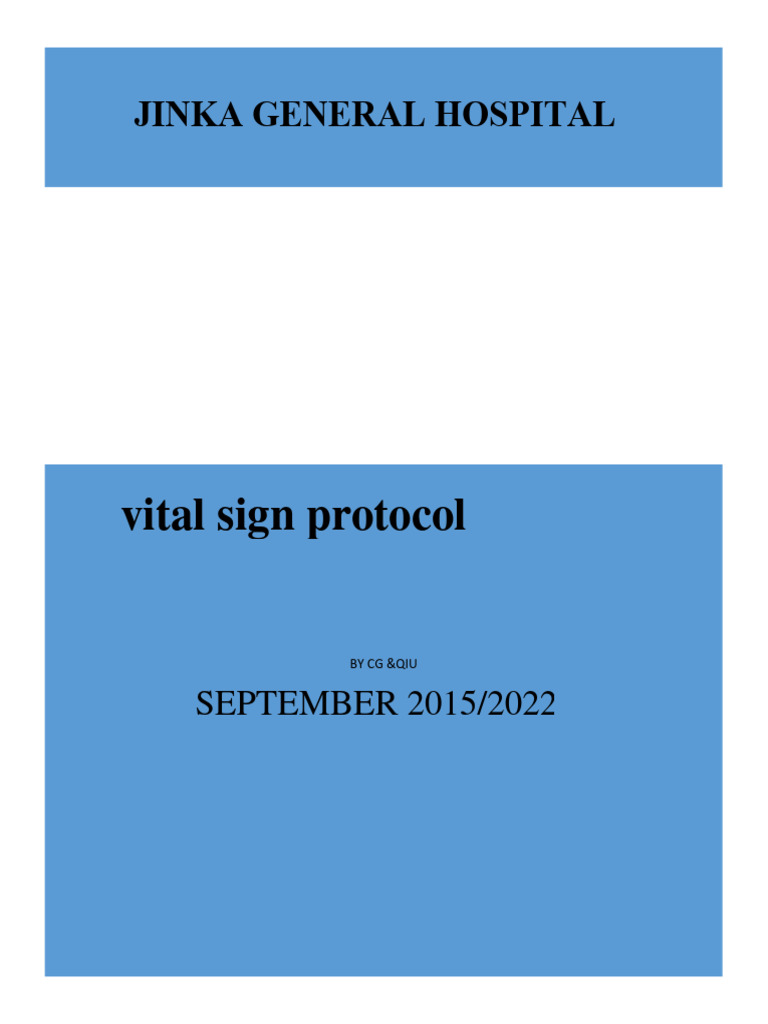 Adult Vital Sign Protocol | PDF