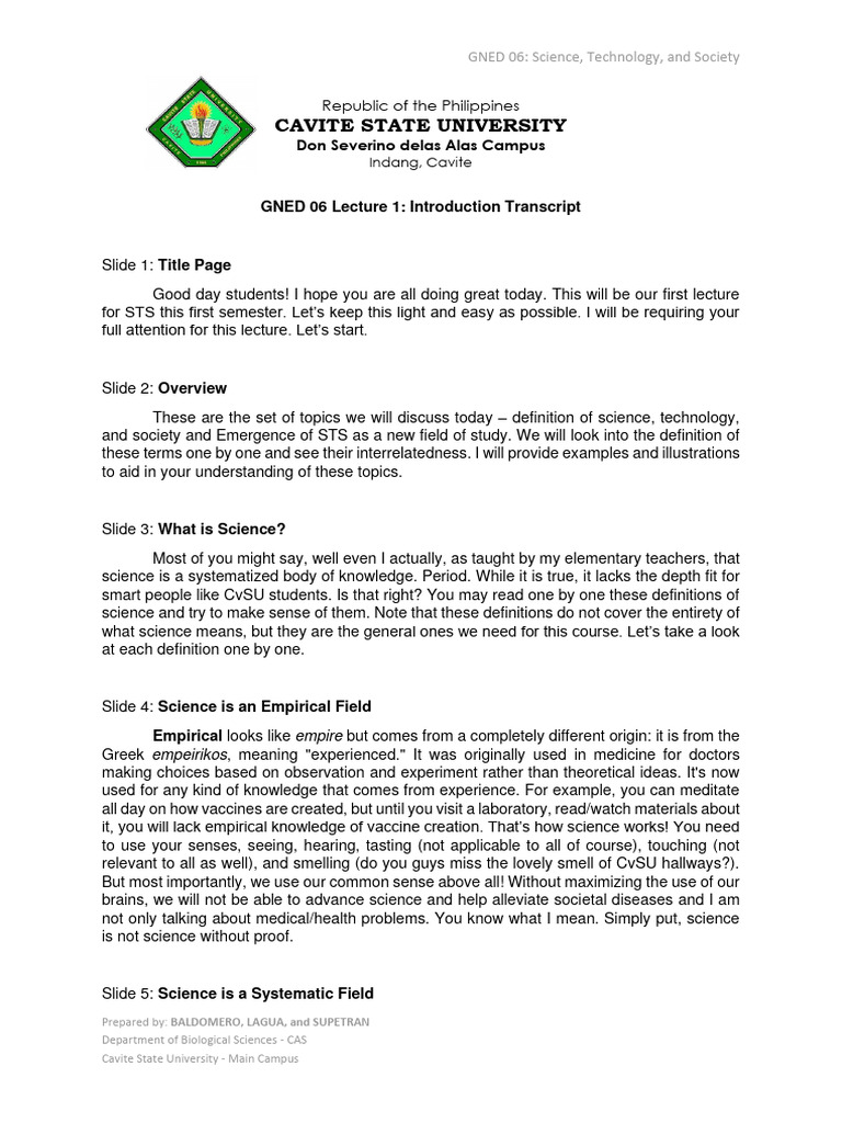 GNED Lecture 1 Introduction Transcript | PDF