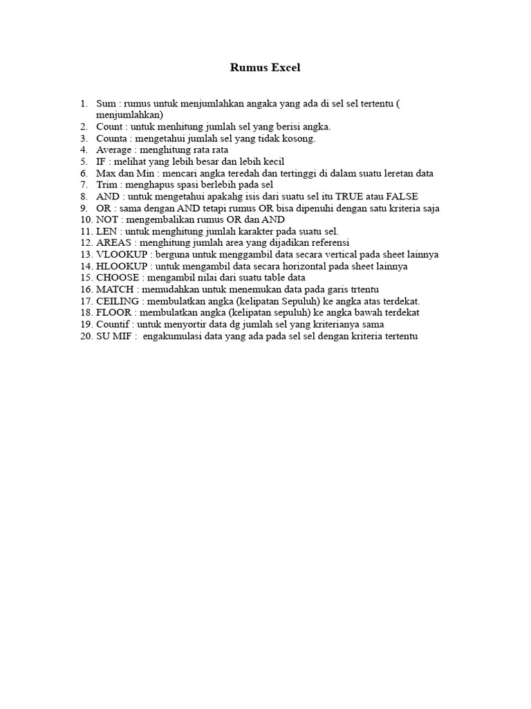 Rumus Excel | PDF | Komputer