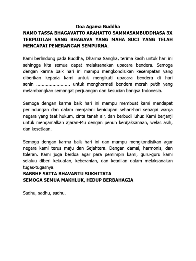 Doa Agama Buddha | PDF