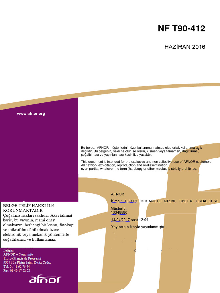 Afnor NF-T412 | PDF