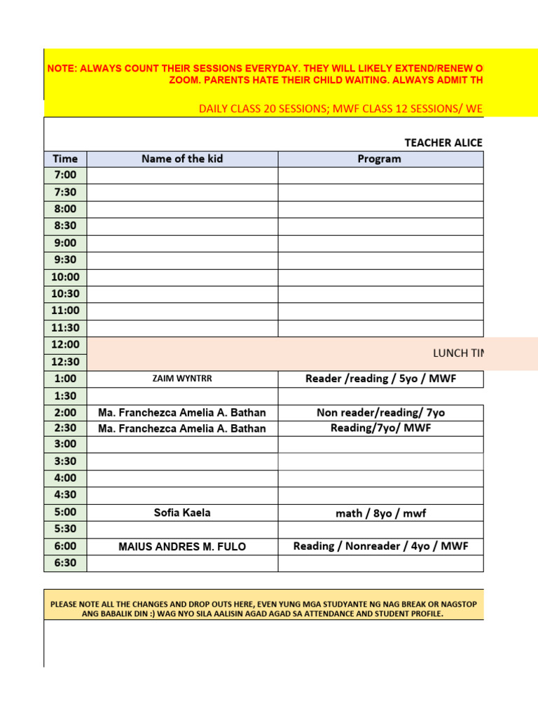 TCH Alice | PDF | Behavior Modification | Learning Methods