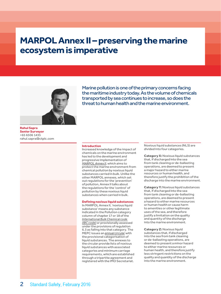 Marpol Annex II Preserving The Marine Ecosystem Is Imperative | PDF | Oil Tanker | Ships