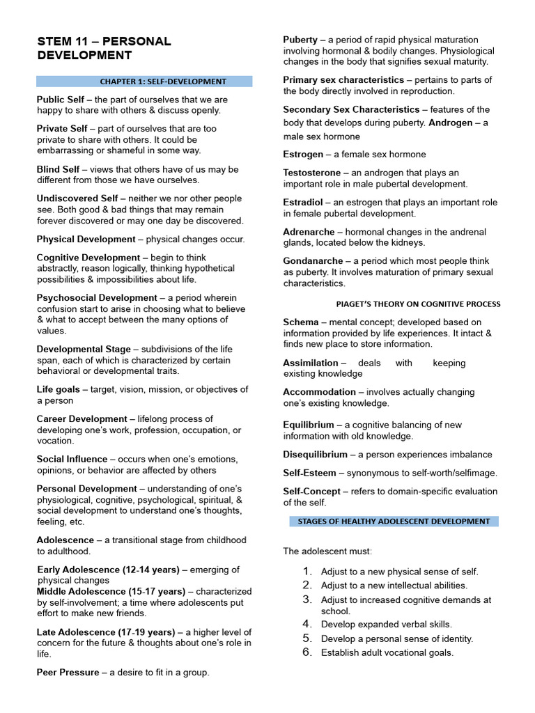 Stem 11 - Personal Development | PDF