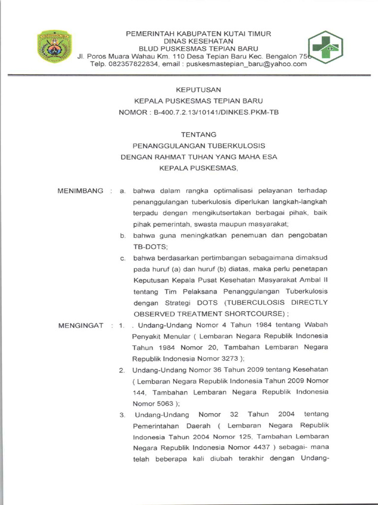 4.4.1.e SK Penanggulangan TBC | PDF