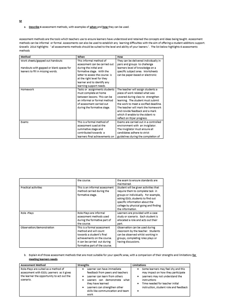 AET Guidance Unit 305, Task A | PDF | Educational Assessment | Learning