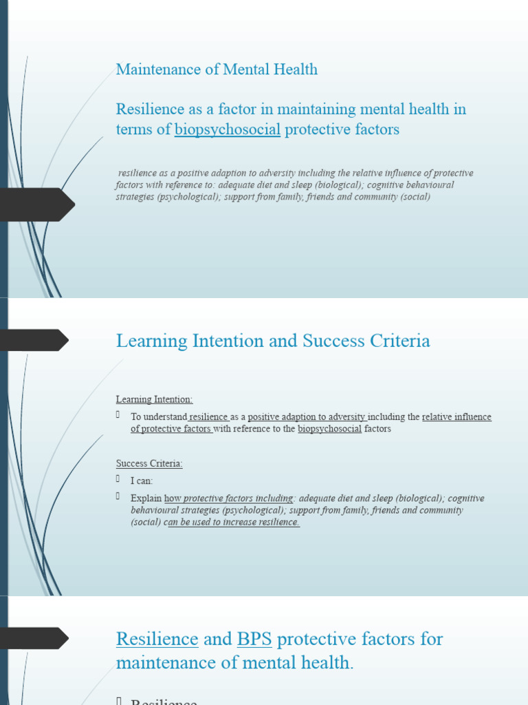 Boosting Mental Health Through Resilience | PDF | Psychological ...