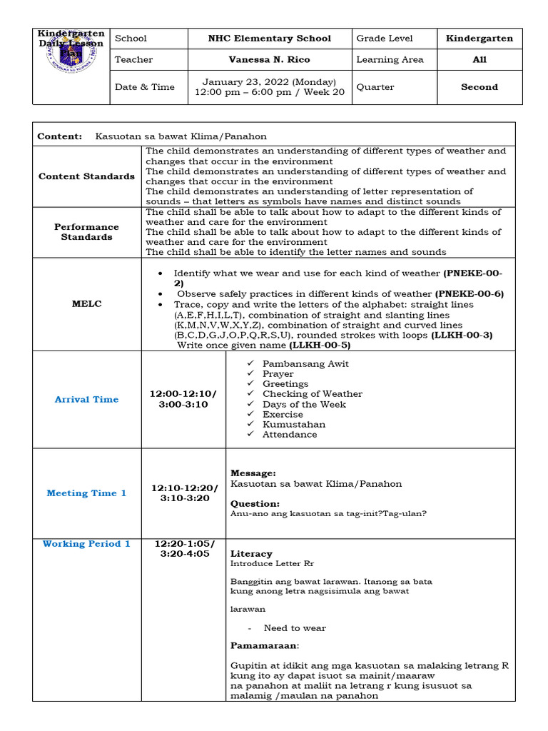 RICO DLP Q2 Week 20 | PDF | Behavior Modification | Cognition