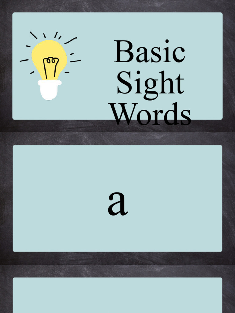 Basic Sight Words-Level-1 | PDF | Self-Improvement