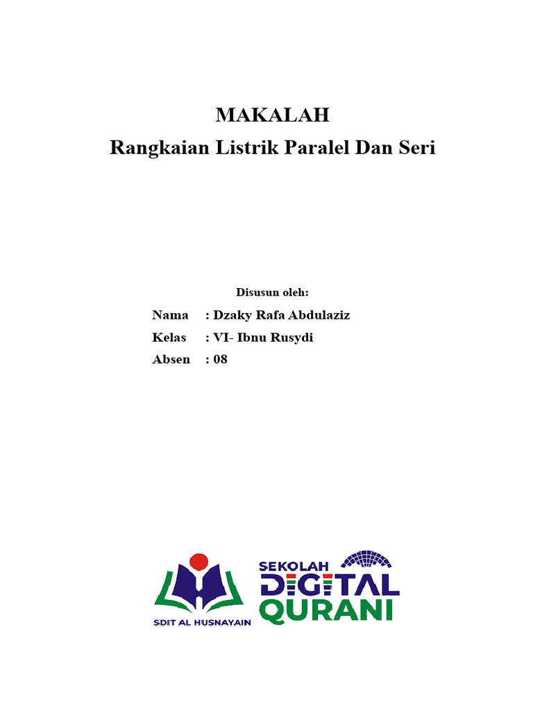 Makalah Rangkaian Listrik Paralel Dan Seri | PDF
