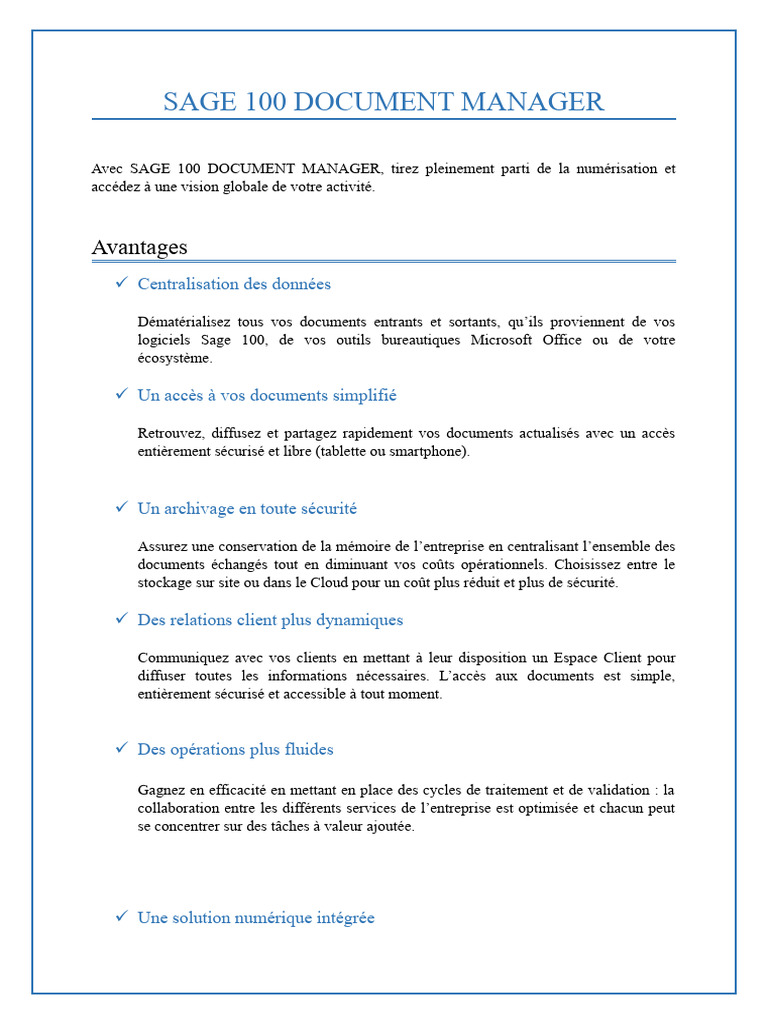 Sage 100 Document Manager | PDF