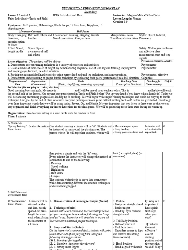 LP PE Hurdles | PDF | Cognitive Science | Cognition