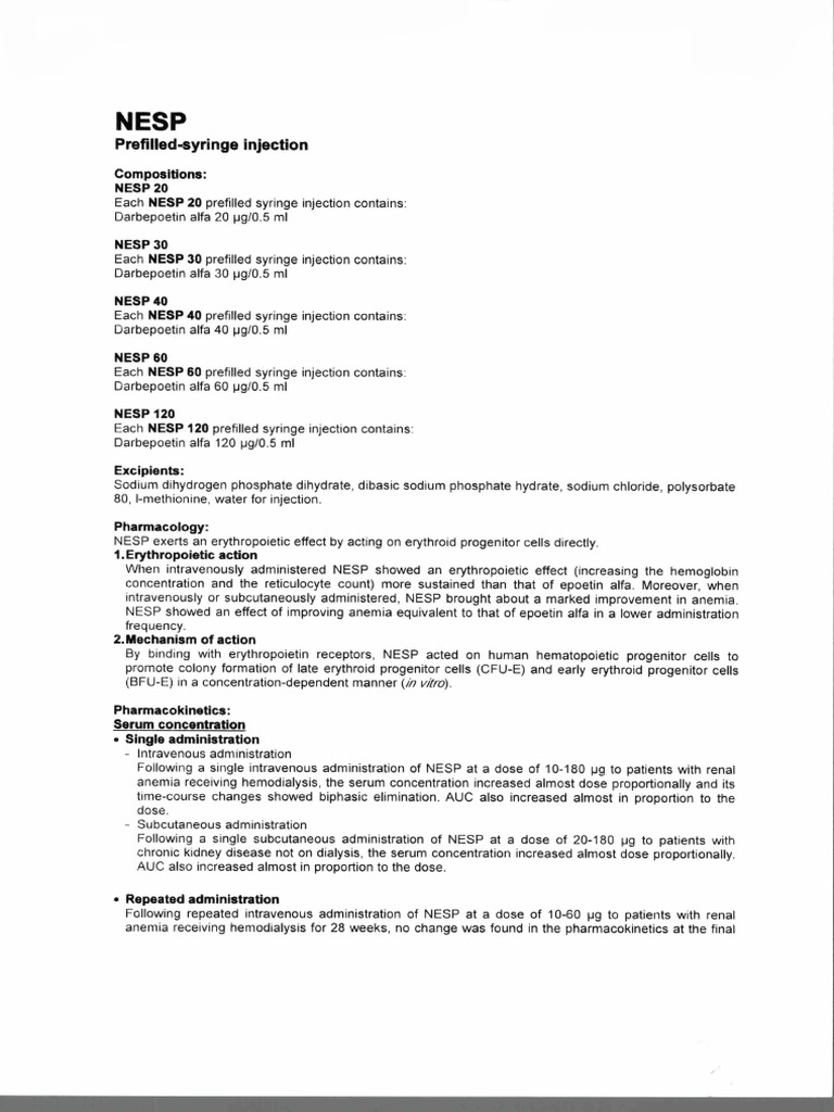 NESP Injeksi Prefilled Syringe 60 MCG, 0.5mL - DarbepoetinAlfa ...