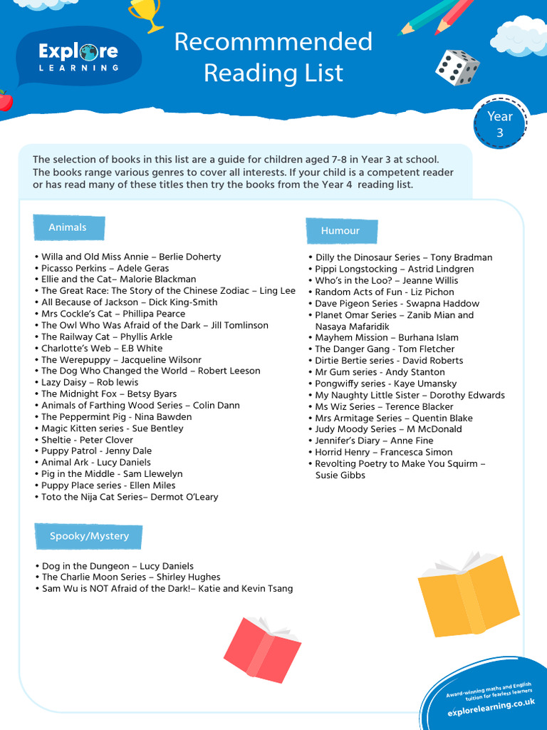 Explore Learning Reading - List - Y3 | PDF