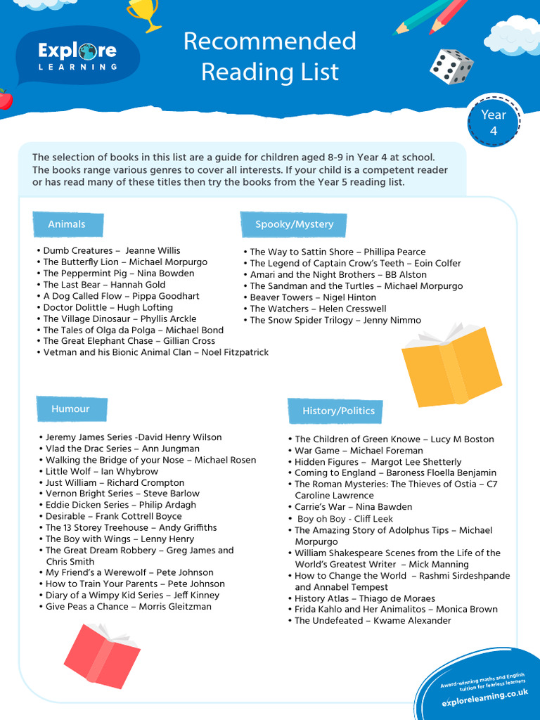 Explore Learning Reading - List - Y4 | PDF