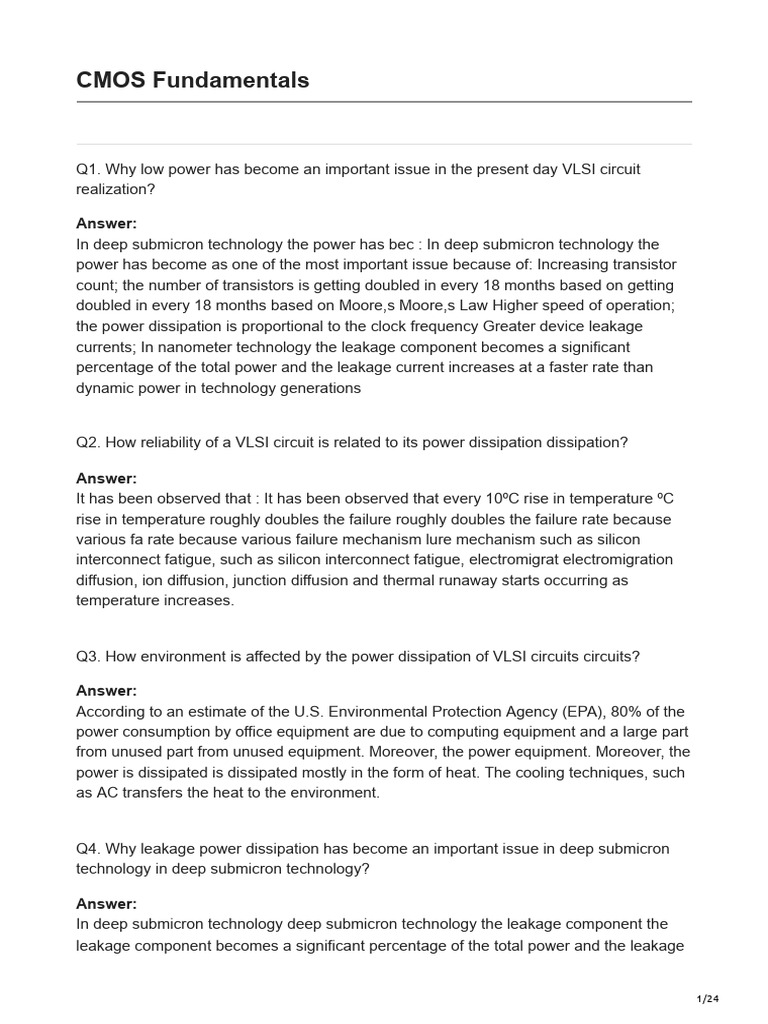 CMOS Fundamentals Part2 | PDF | Cmos | Field Effect Transistor