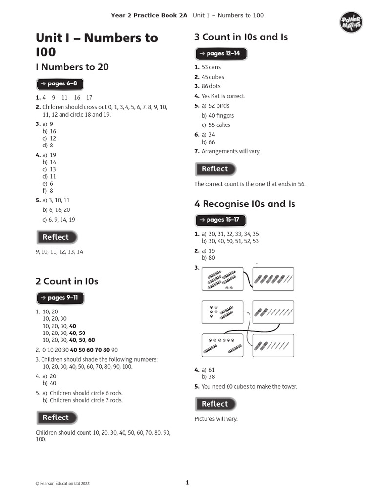 Y2A Practice Book Answers White Rose Maths Edition | PDF
