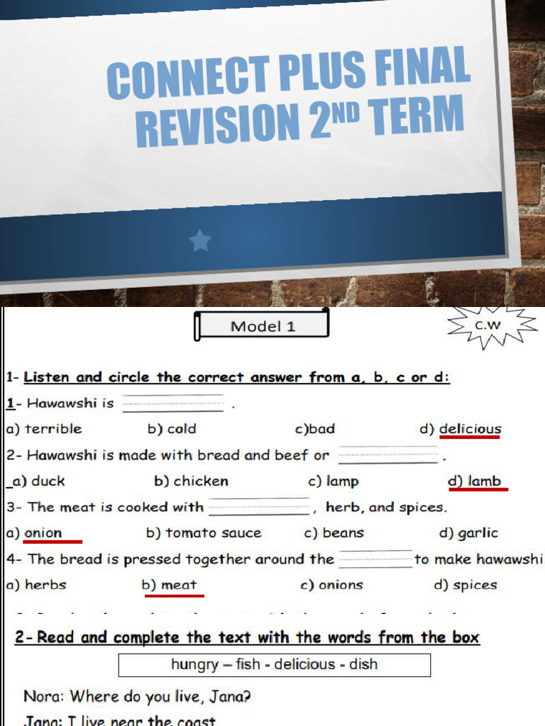 Connect Plus Final Revision 2nd Term | PDF