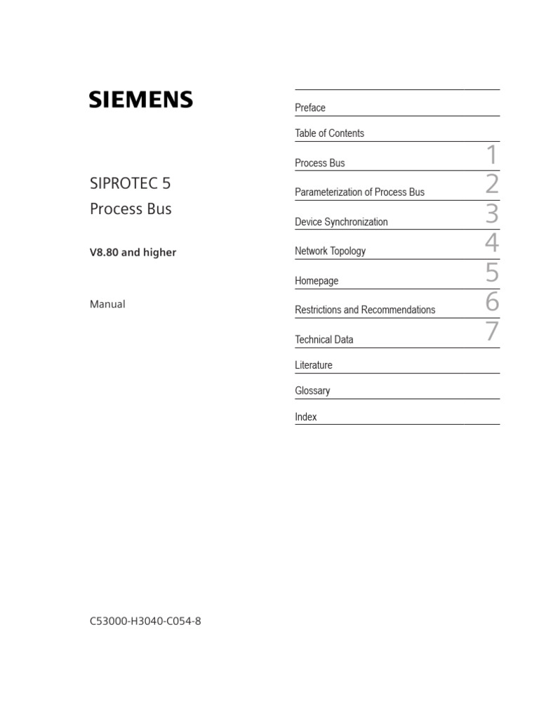 Siemens Siprotec 5 Process Bus Manual | PDF