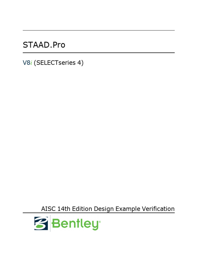 STAAD Pro V8i SS4 AISC 14th Ed Guide | PDF | Applied Mathematics | Computing